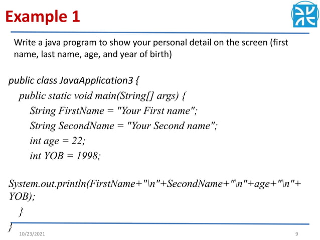 understanding of java basics | PPT