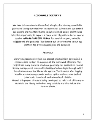 Library Management System Project Report | DOCX
