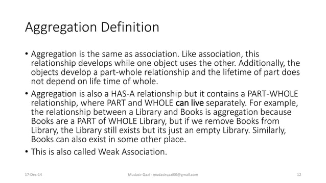 Oop Understanding Association Aggregation Composition And