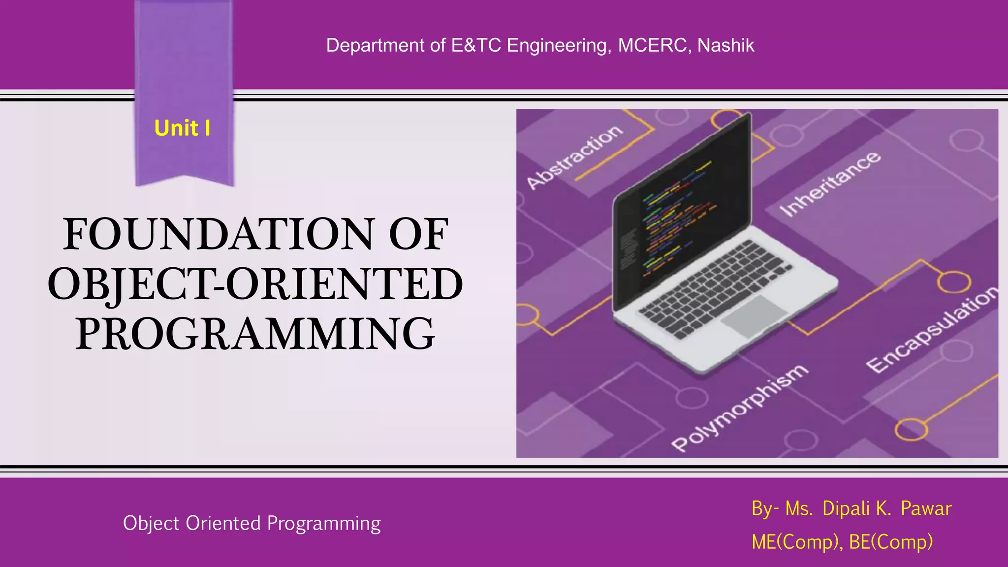 Oop Unit 1 Foundation Of Object Oriented Programming Ppt 2589