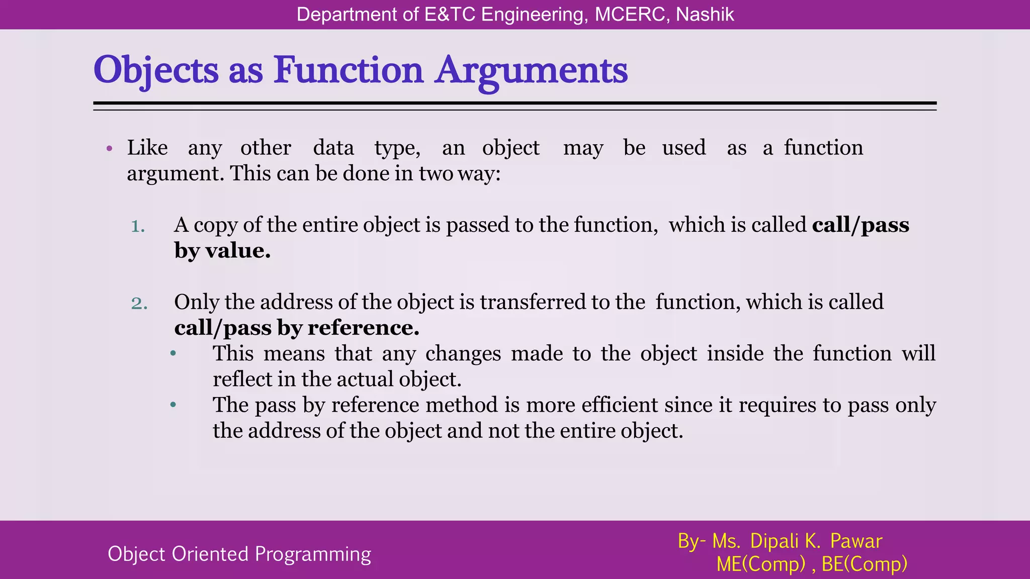 Oop Unit 2 Classes And Object Pptx Programming Languages Computing
