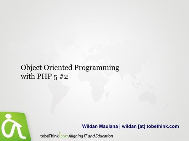 Object Oriented Programming With Php 5 2 Ppt