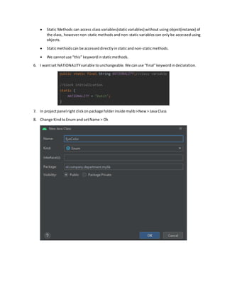 Object Oriented Programming in Android Studio | PDF
