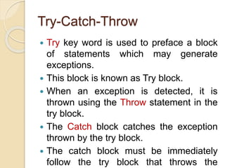 Exception Handling in object oriented programming using C++ | PPTX