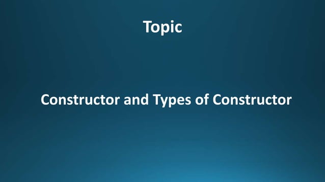 Constructor and Types of Constructors | PPTX | Programming Languages ...
