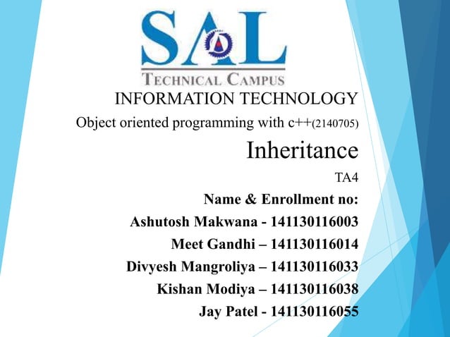 INHERITANCE-Oopc ppt-ta4 | PPTX | Programming Languages | Computing