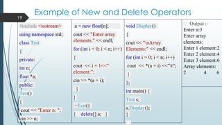 Constructors and Destructors | PPTX | Programming Languages | Computing