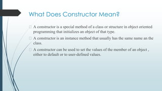 Constructors and Destructors | PPTX | Programming Languages | Computing