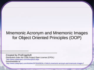 Mnemonic Acronym and Mnemonic Images for Object Oriented Principles ...
