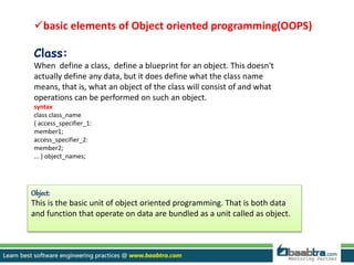 Oop concept in c++ by MUhammed Thanveer Melayi | PPTX | Programming Languages | Computing