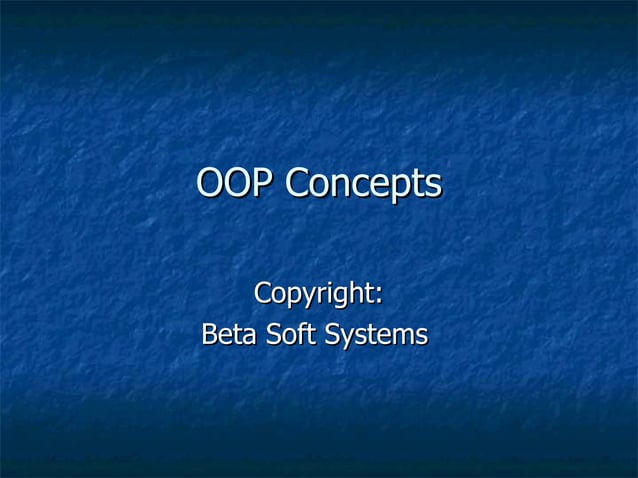 Oop concepts | PPT