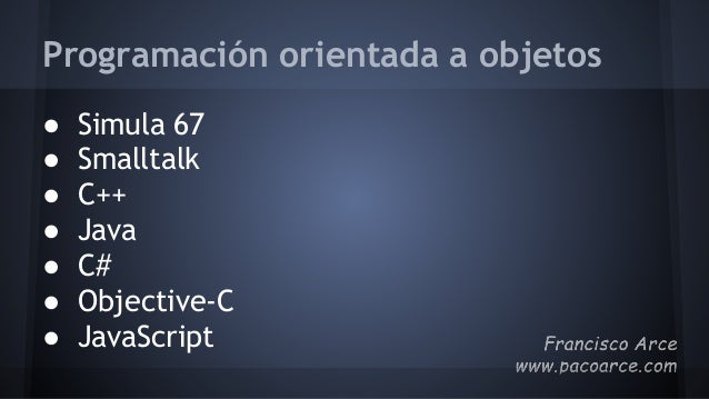 Introducción A La Programación Orientada A Objetos Con