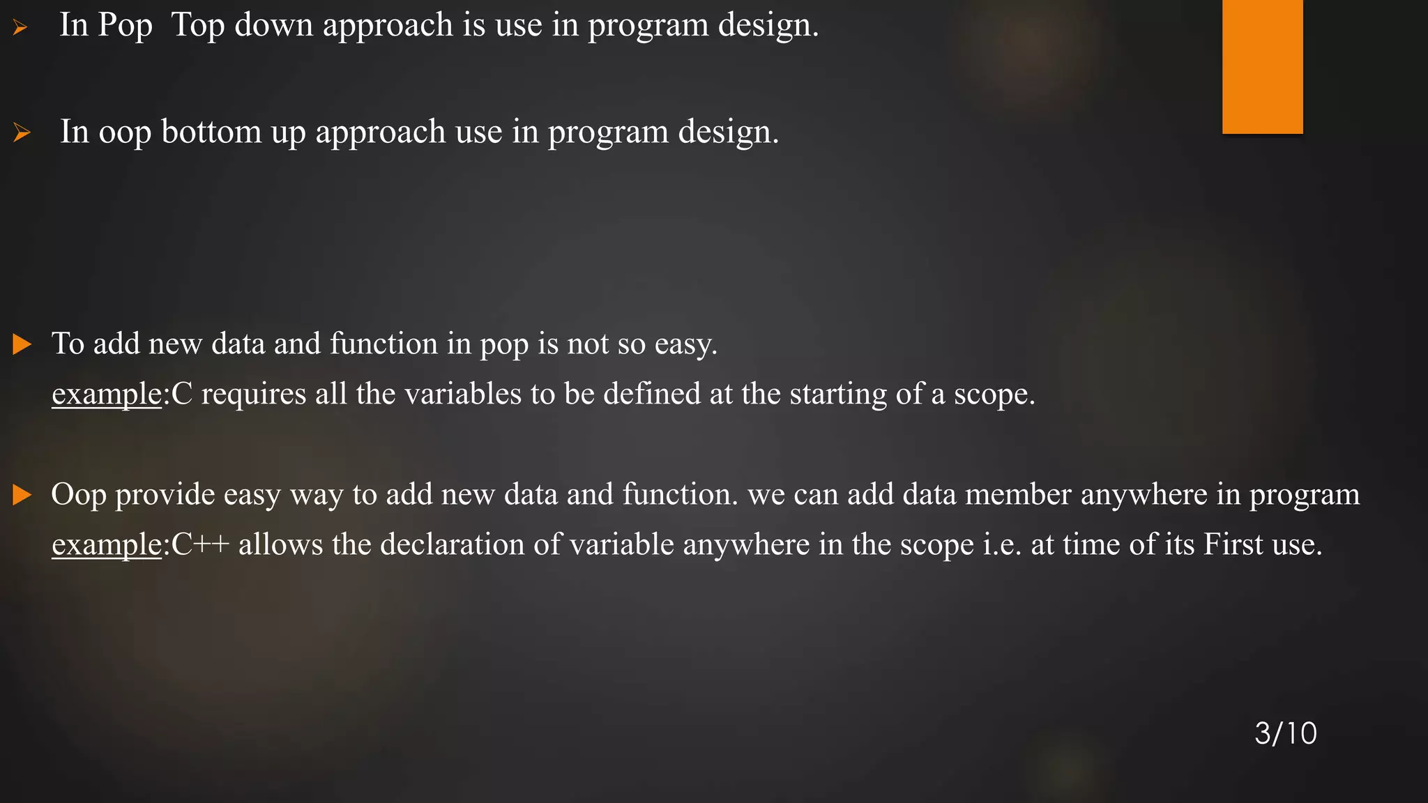 Diffrence Between Procedure Oriented Programming And Object Oriented