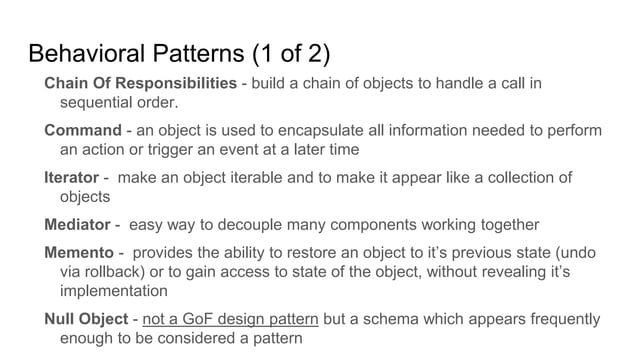 OOP design patterns | PPTX