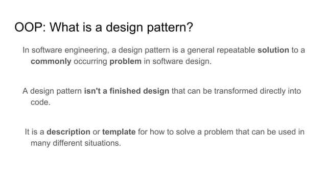 OOP design patterns | PPT OOP design patterns | PPT