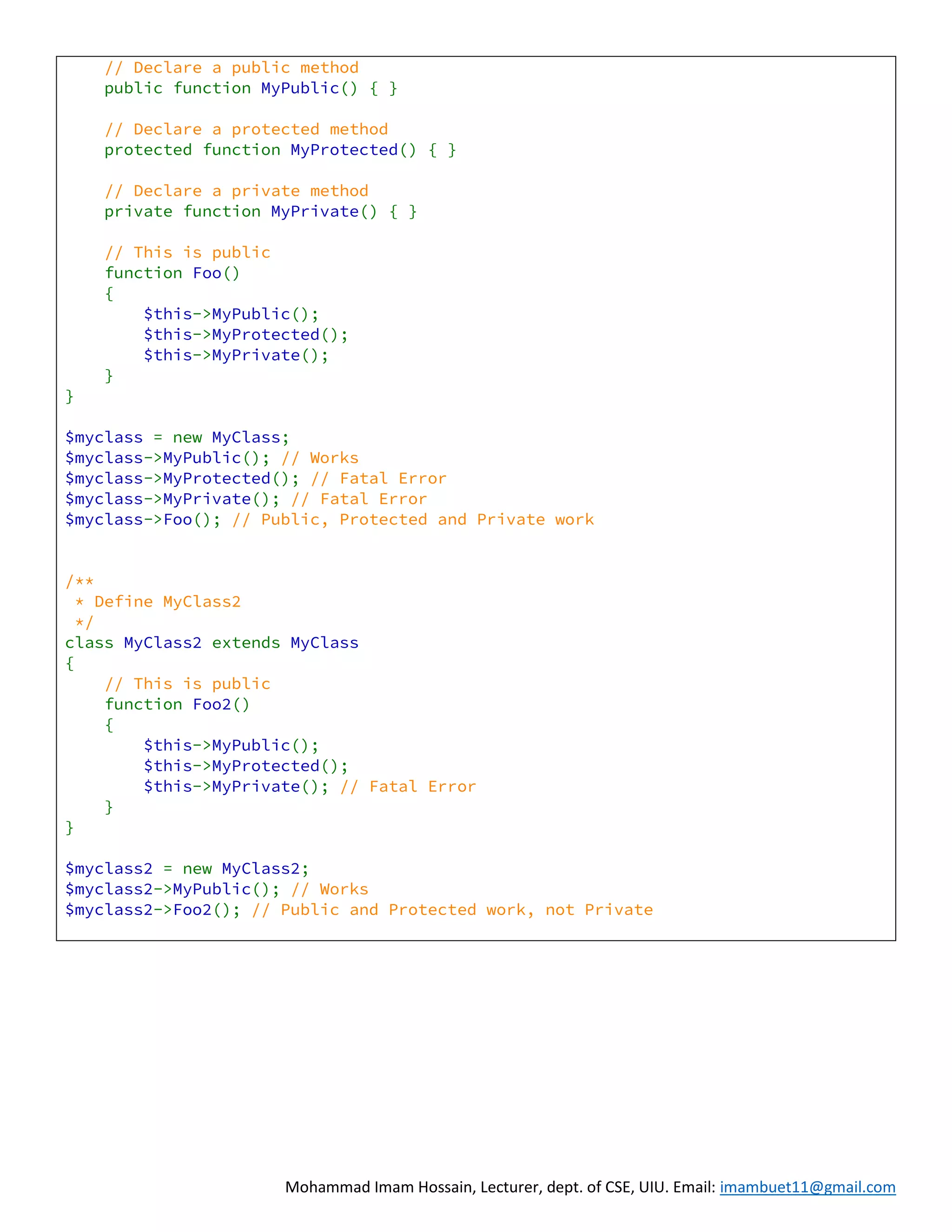 Web 9 | OOP in PHP | PDF
