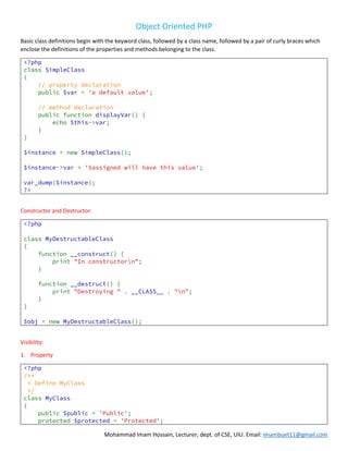 Web 9 | OOP in PHP | PDF