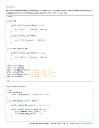 Web 9 | OOP in PHP | PDF