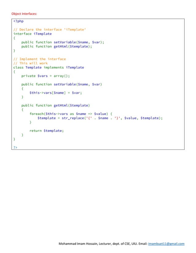 Web 9 | OOP in PHP | PDF