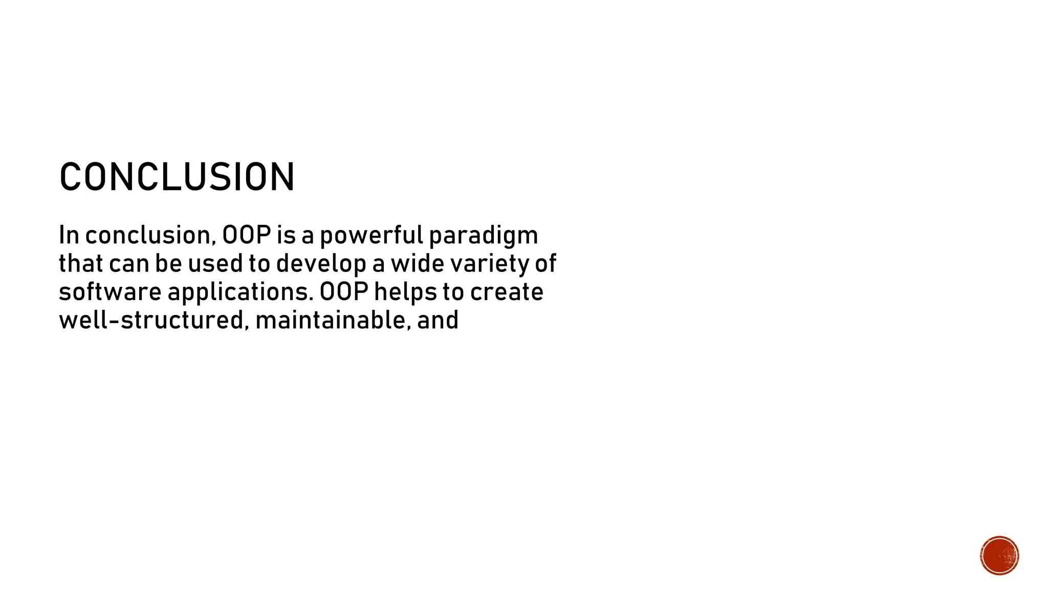 Object Oriented Programming In Real World Applications Ppt