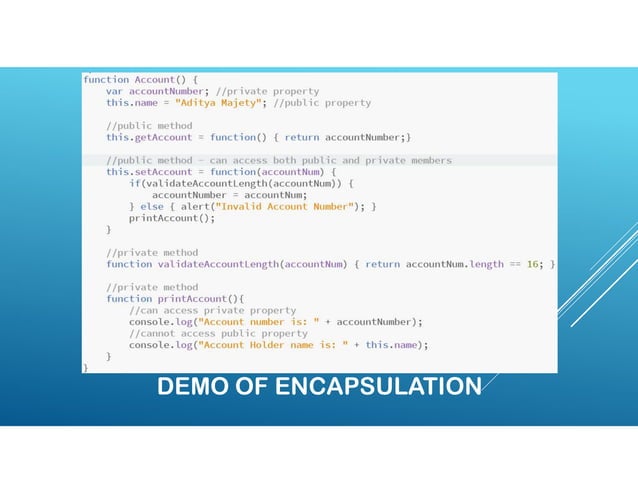 Encapsulation in JavaScript - OOP | PPT