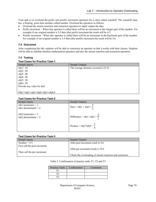 Object Oriented Programming Lab Manual | PDF