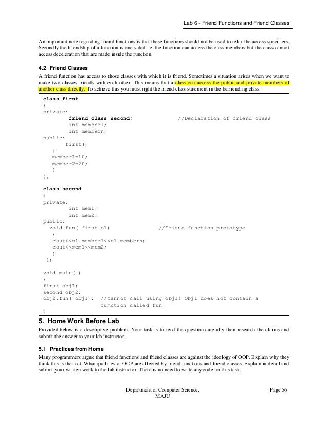Object Oriented Programming Lab Manual