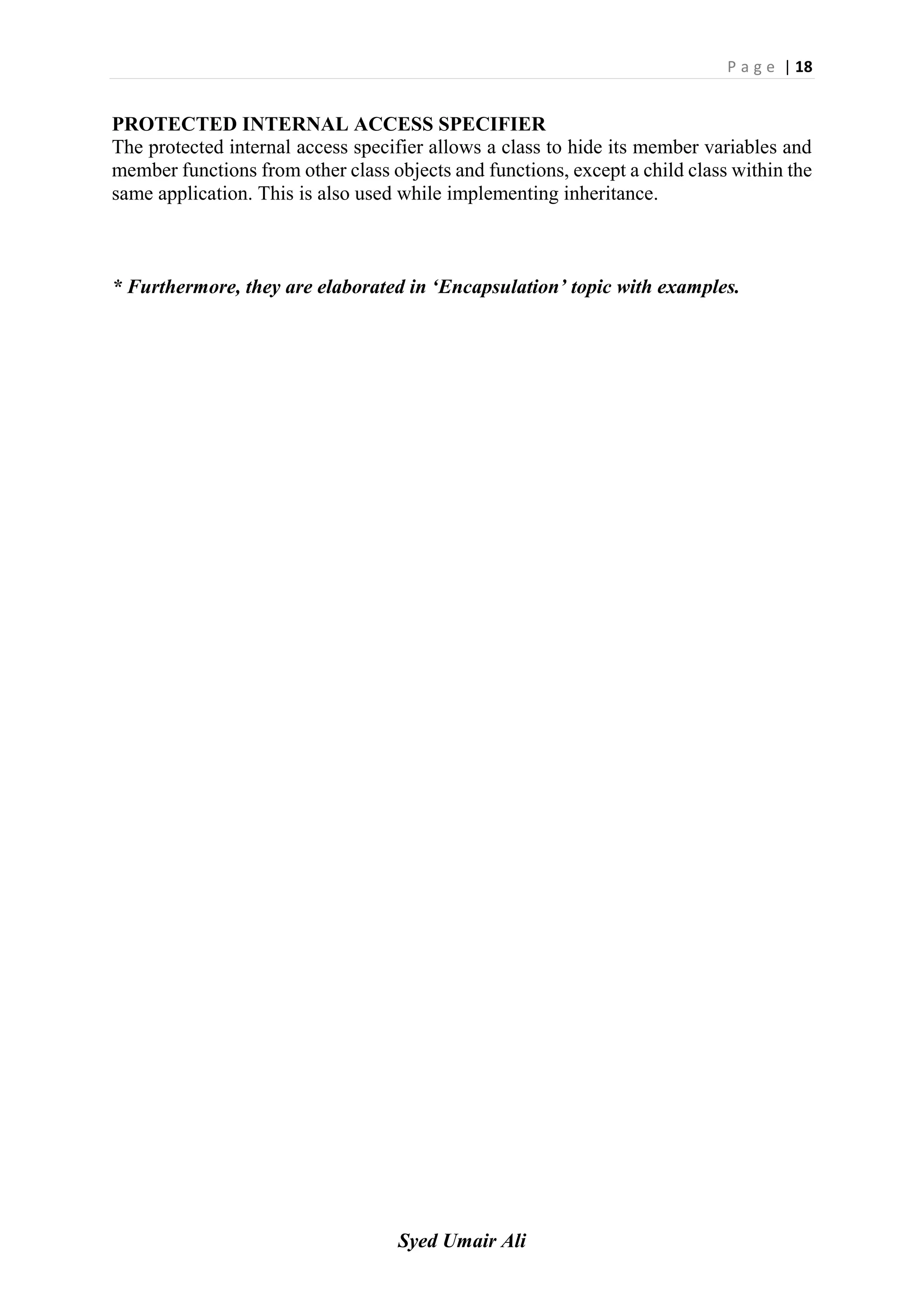 Object Oriented Programming With C Pdf