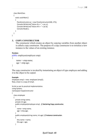 Object Oriented Programming with C# | PDF