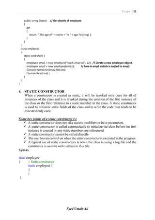 Object Oriented Programming with C# | PDF