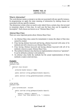Object Oriented Programming with C# | PDF