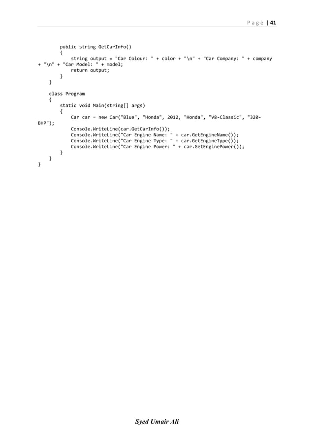 Object Oriented Programming with C# | PDF