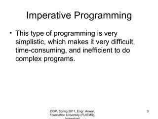 Oop lec 2 | PPT | Programming Languages | Computing