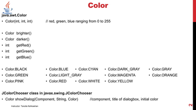 OOP Lecture 13-Color,Font,ImageIcon.pptx