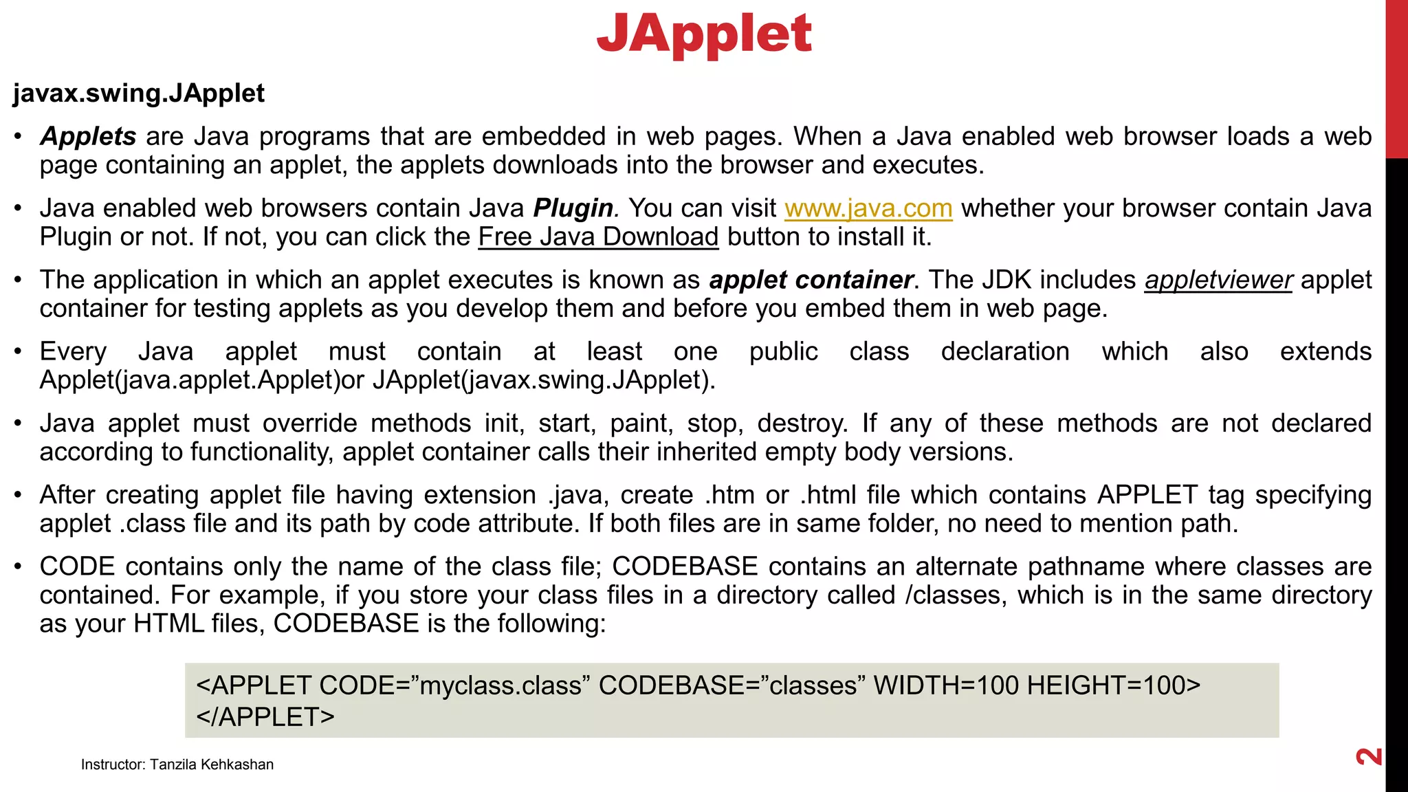 OOP Lecture 22-JApplet.pptx