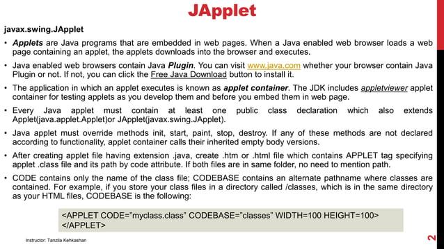 OOP Lecture 22-JApplet.pptx