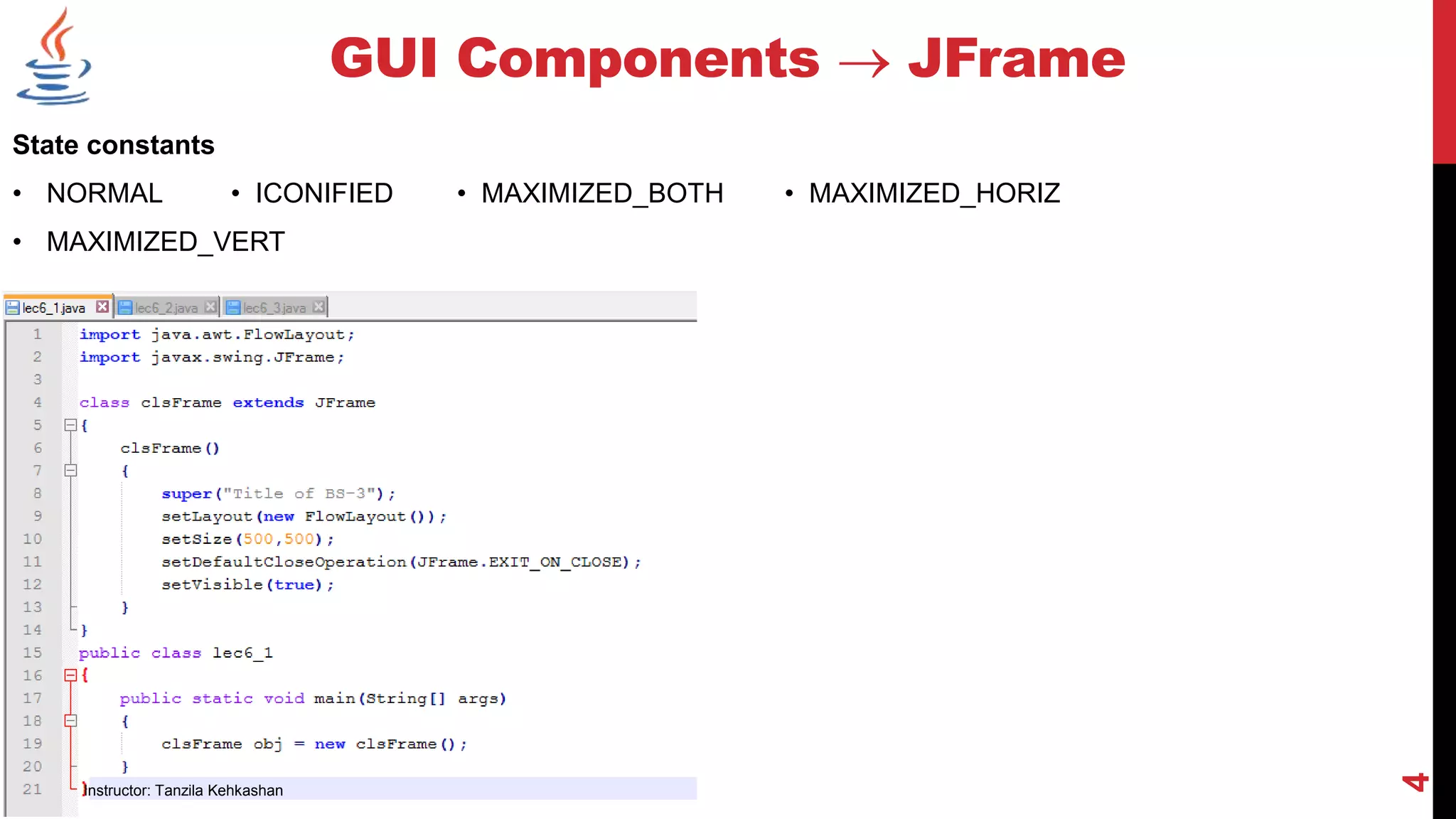 OOP Lecture 6-JFrame,JScrollPane,JLabel.pptx