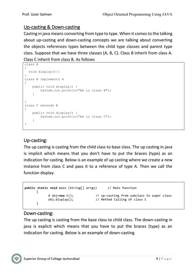 Object Oriented Programming using JAVA Notes | PDF Object Oriented Programming using JAVA Notes | PDF