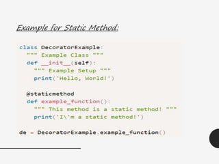 Types of methods in python | PPT