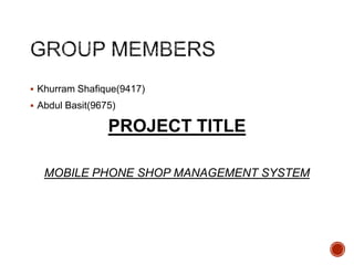 Mobile Phone Shop | PPTX