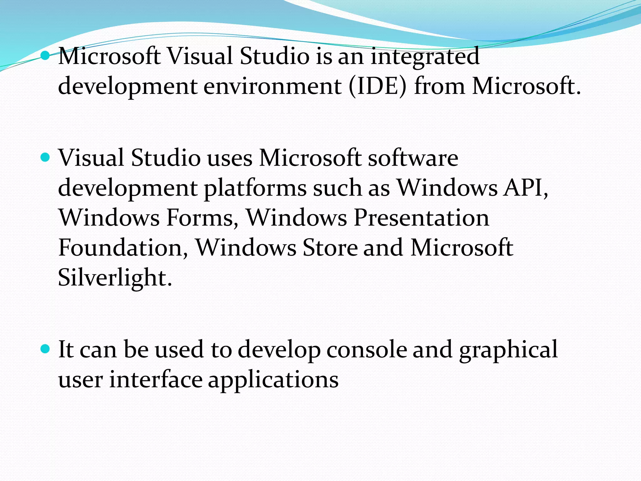 Presentation on Visual Studio | PPTX