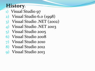 Presentation on Visual Studio | PPTX