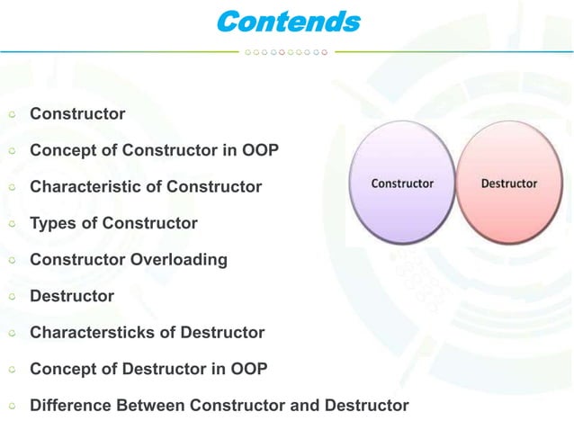 Constructor and destructor in oop | PPT