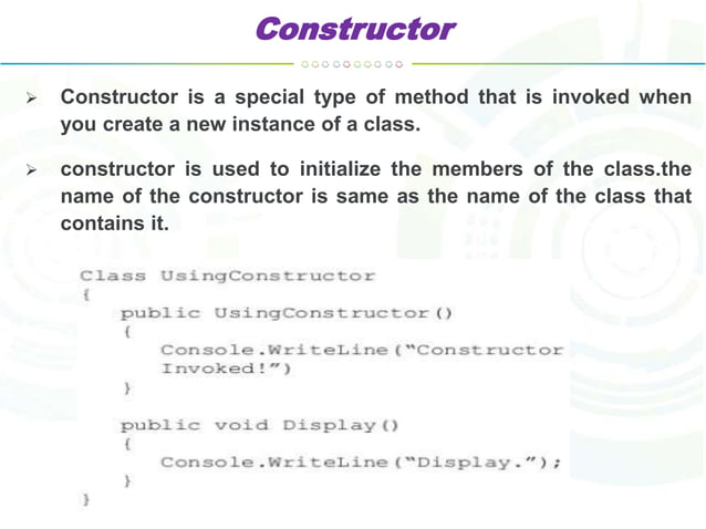 Constructor And Destructor In Oop