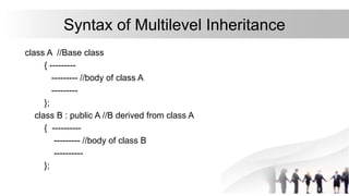 Multi level inheritence | PPTX