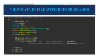 File Handling in Java Oop presentation | PPTX | Programming Languages | Computing