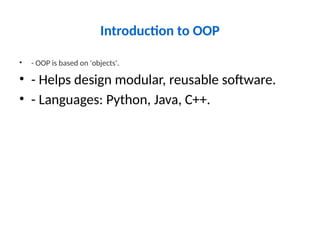 OOP_Presentation_Enhanced_Updated_with new Topics | PPT