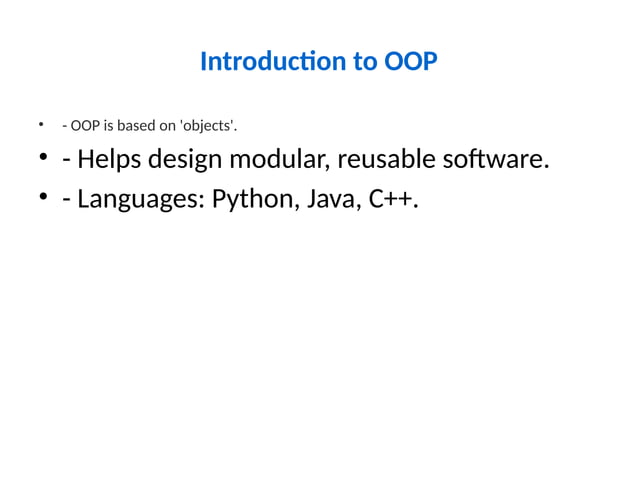 OOP_Presentation_Enhanced_Updated_with new Topics | PPT