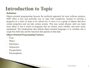 object oriented programming(syed munib ali 11b-023-bs) | PPT