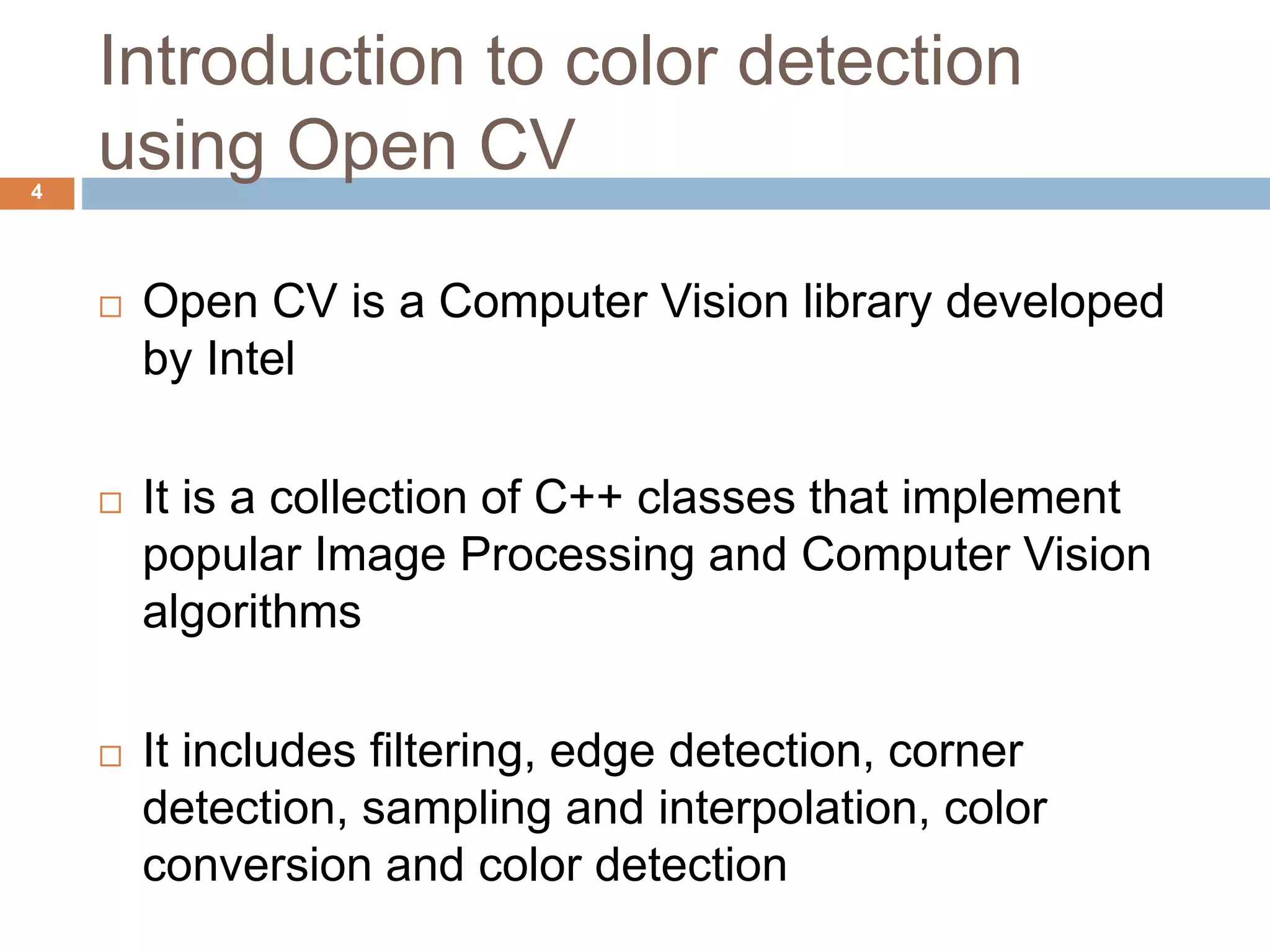 color detection using open cv | PPTX